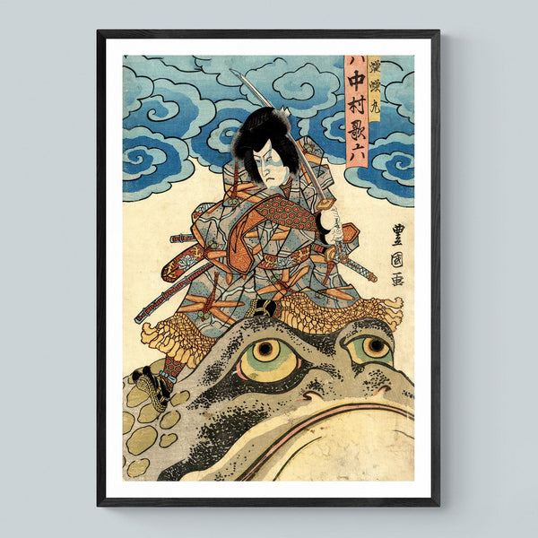 framed-japanese-jiraiya-jiraya-giant-frog-toad-ninja-samurai-ukiyo-e ...
