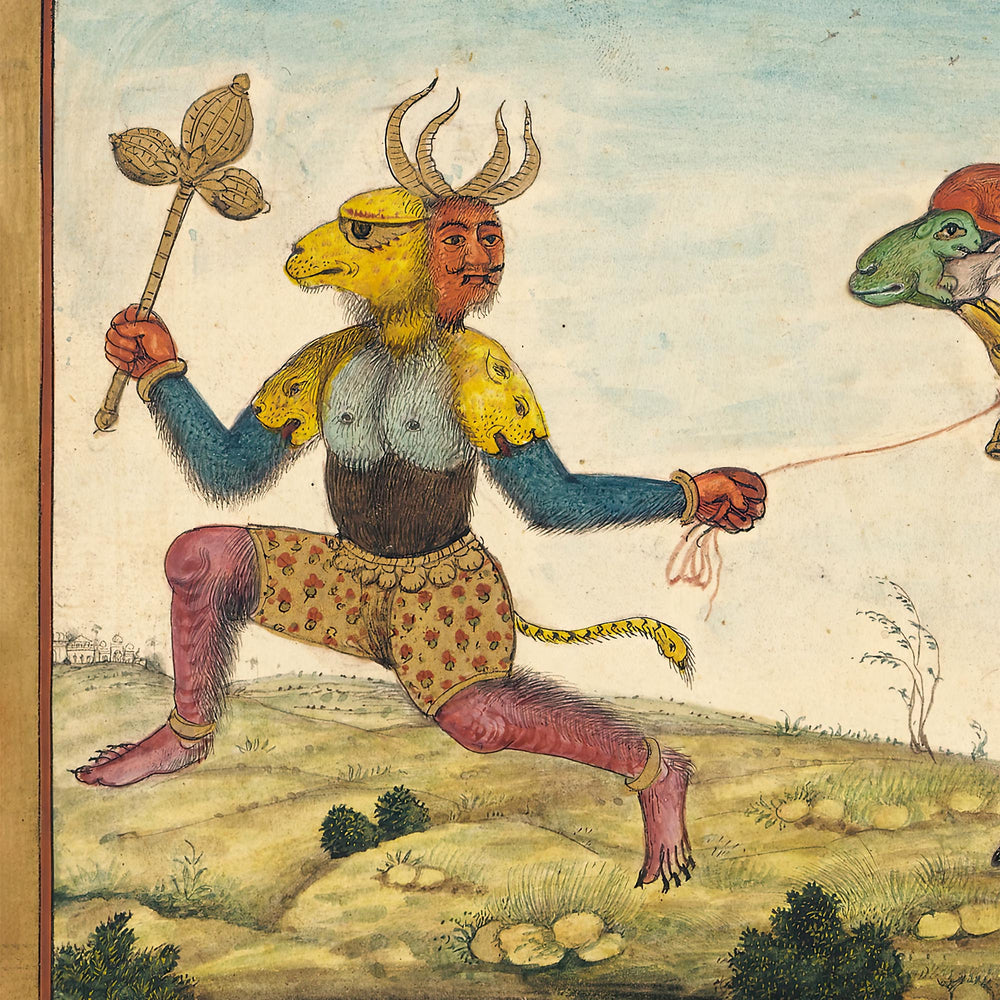 Indian Demon Leading a Surreal Composite Sheep | Persian Folklore Myth ...