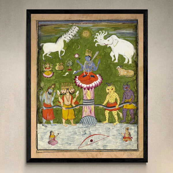 vishnus-tortoise-avatar-churning-of-the-ocean-of-immortality-gods-and ...